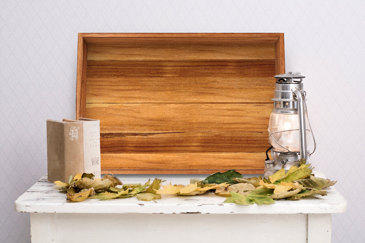 Serving Tray, Teak, Custom Serving Tray, Tray with Handles, Engraved ...